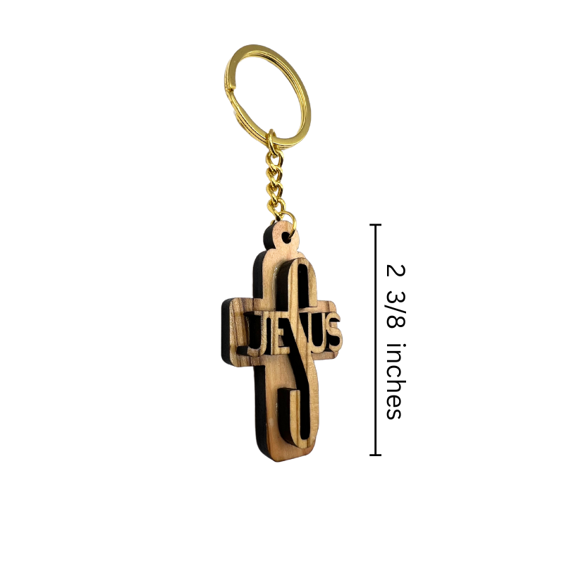 NEW* Olive Wood ‘Jesus’ Keychain – Bethlehem Box